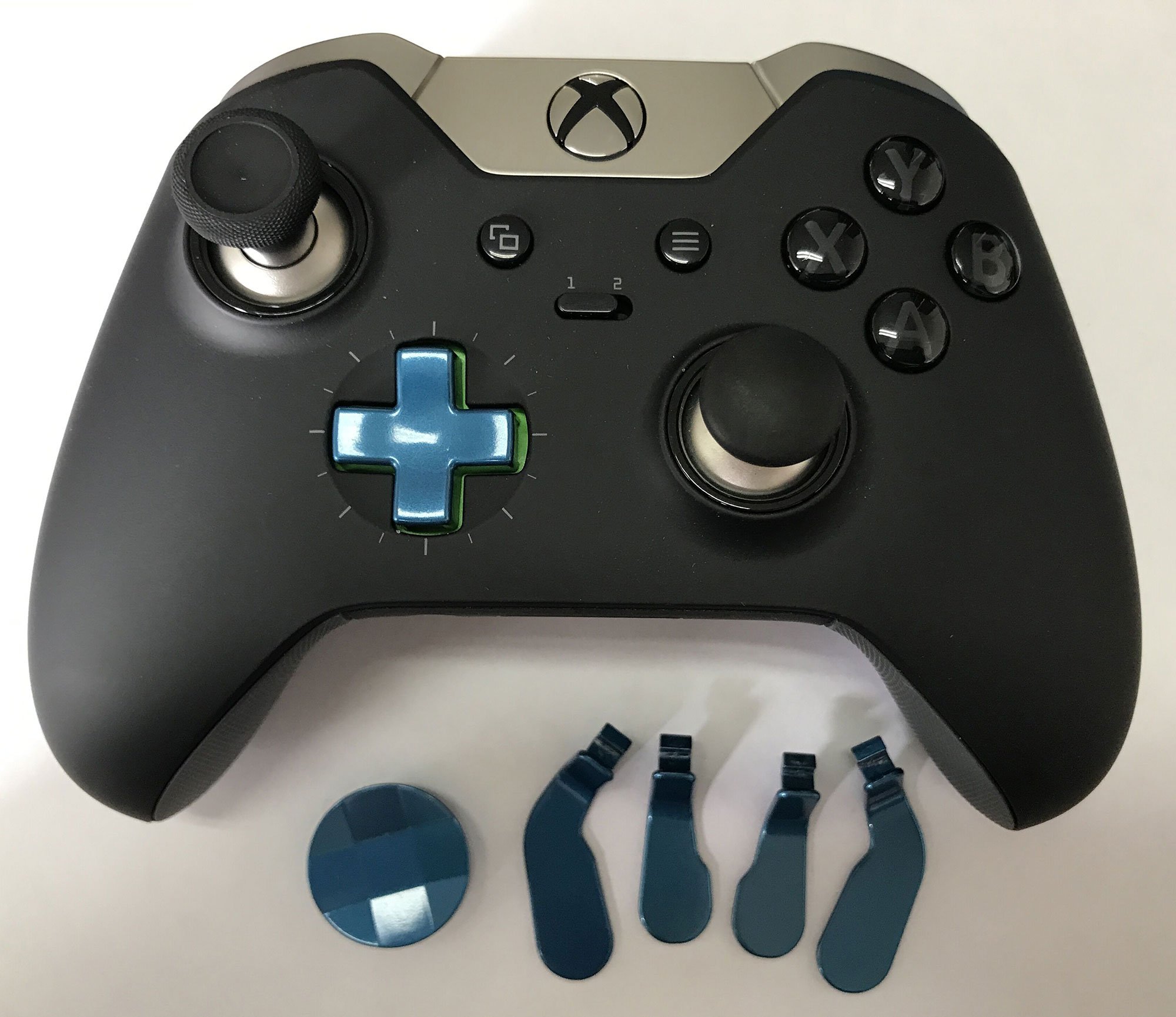 Replacement Parts for Xbox One Elite Controller Series 2, Accessory Kits 12 Pieces Metal Thumbsticks Includes 6 Magnetic Swap Joysticks, Metal 4 Paddles & 2 Dpads with T8 Tool