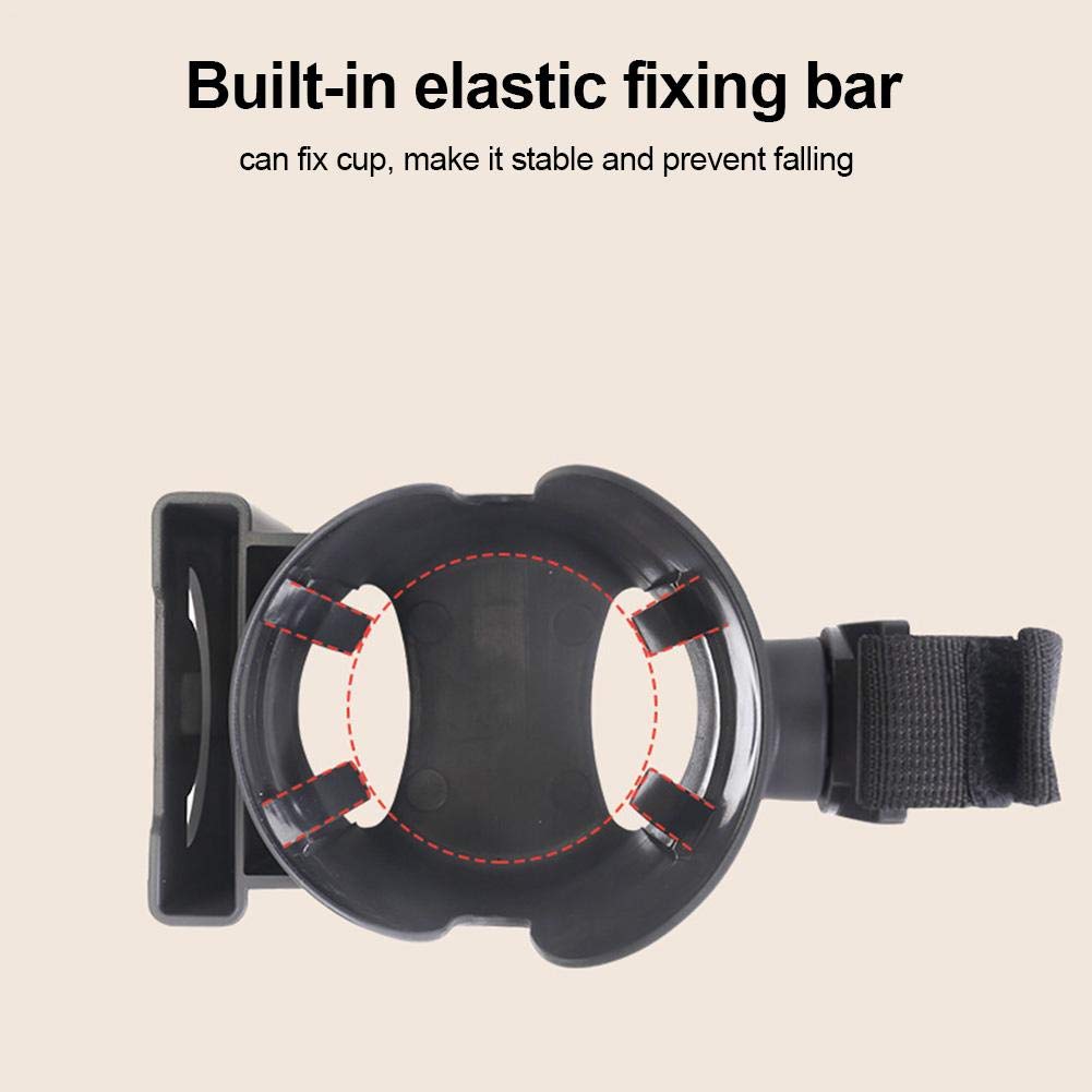 Stroller Drink Holder, 2-in-1 Universal Bottle & Phone Stroller Storage Rack, Large Caliber Cup Holder for Buggy, Bike and Wheelchair
