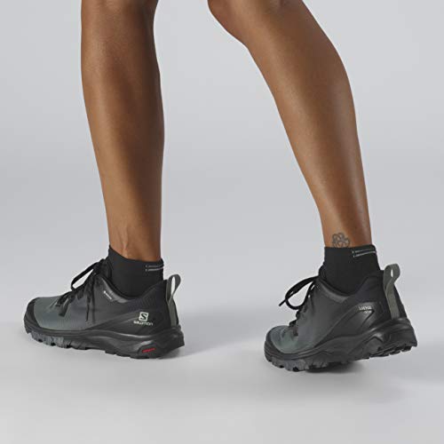Salomon VAYA Gore-TEX Hiking Shoes for Women, Black/Balsam Green/Black, 6