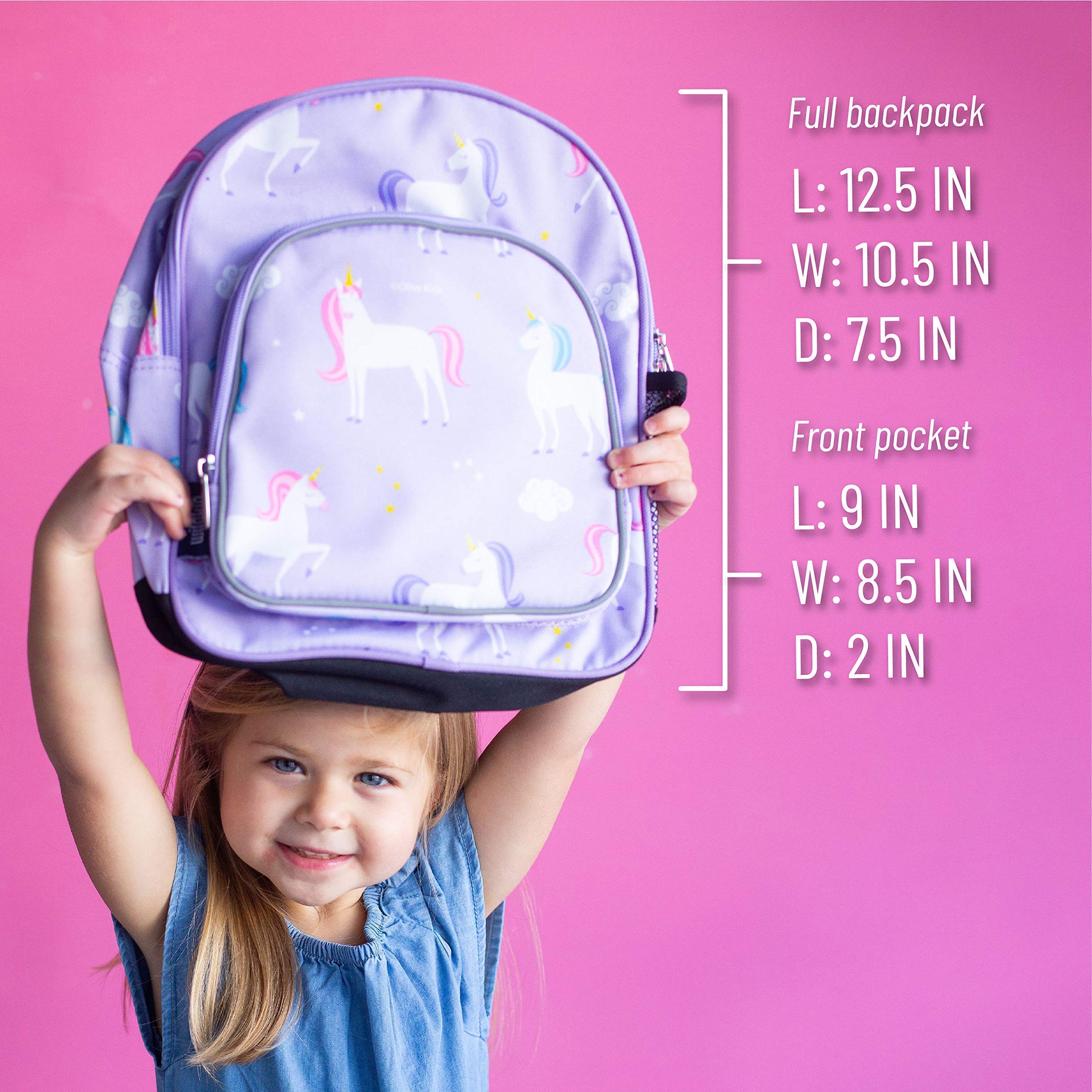 Wildkin 12 Inch Kids Backpack Bundle with Water Bottle (Unicorn)