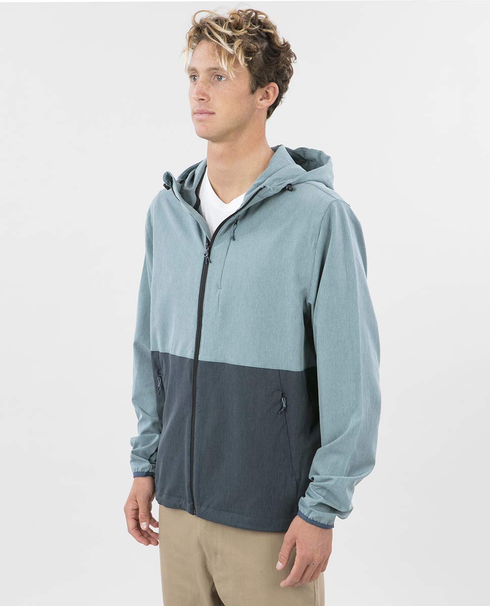 Rip Curl Men's Elite Anti Series Water Resistant Hooded Wind Breaker, Blue 20, Large