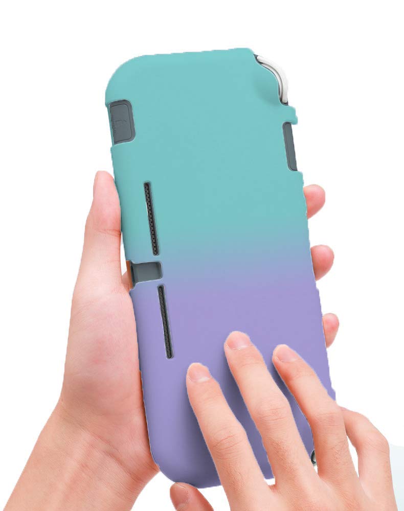 XMICY Adorable Case for Switch Lite, Grip Protective Cover Case for Switch Lite-Green & Purple (Hard Shell)