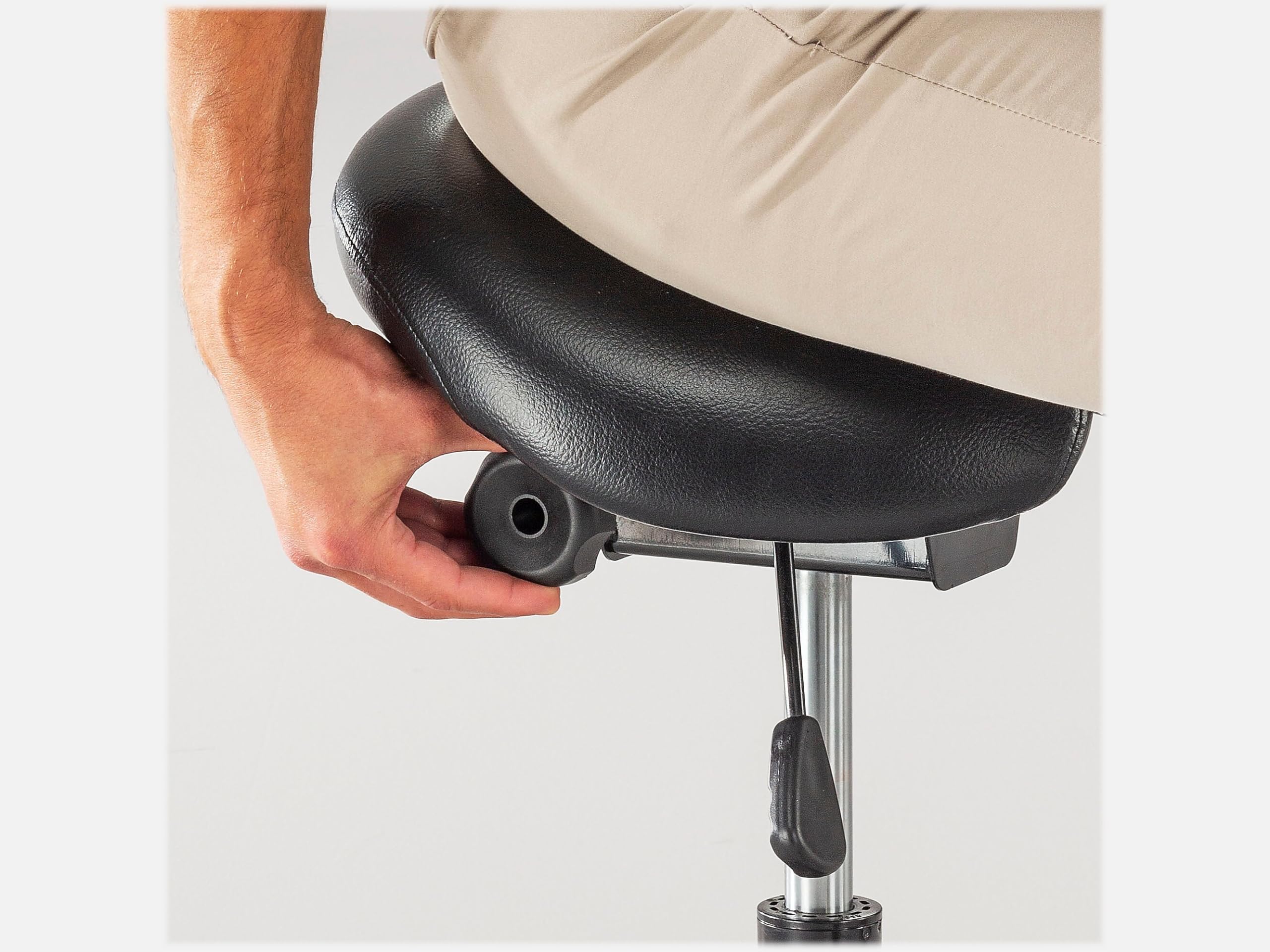 Safco Products 3006BV Twixt Saddle Seat Stool, Adjustable Extended Height, Unique Ergonomic Design