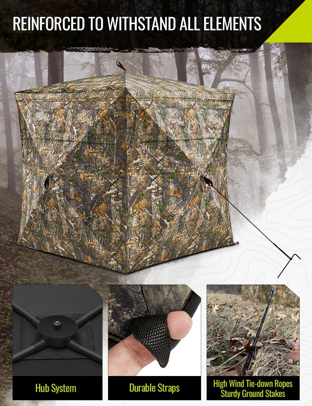 TIDEWE Hunting Blind See Through with Carrying Bag & Hunting Rangefinder with Rechargeable Battery 700Y