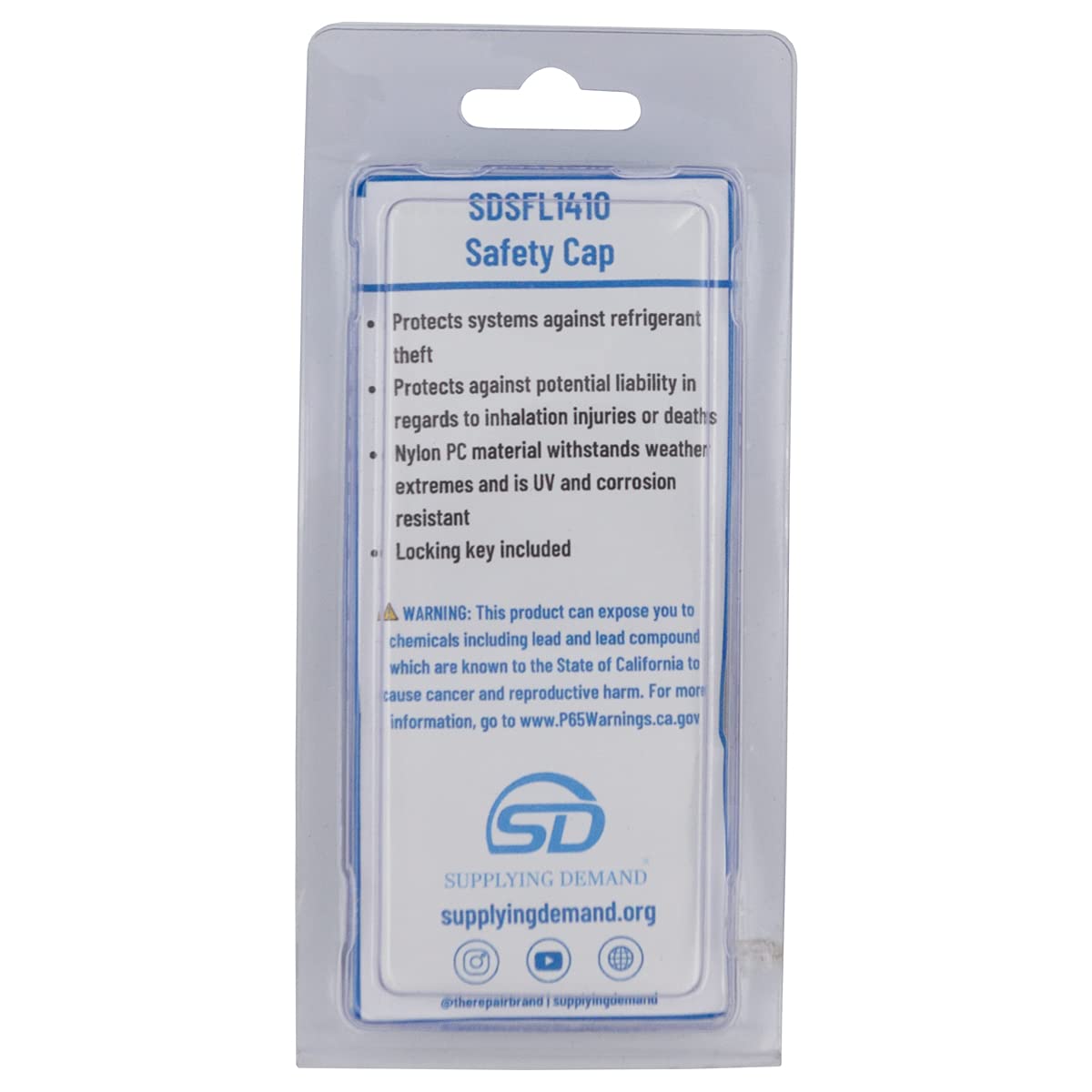 Supplying Demand SFL1410 10 Pack 1/4 Inch Safety Locking Caps with Tool