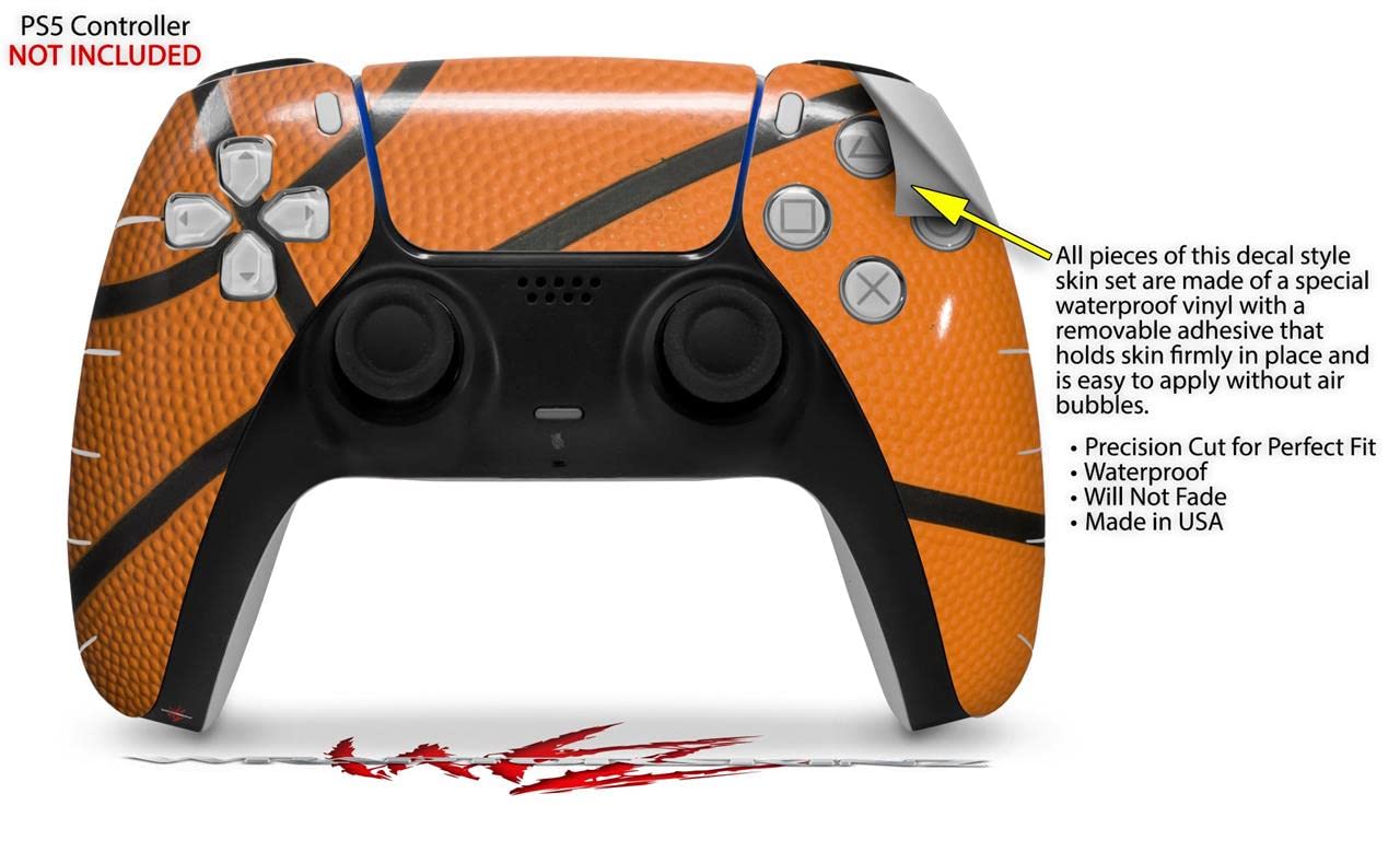 WraptorSkinz Skin Wrap compatible with Sony PS5 DualSense Controller Basketball (CONTROLLER NOT INCLUDED)