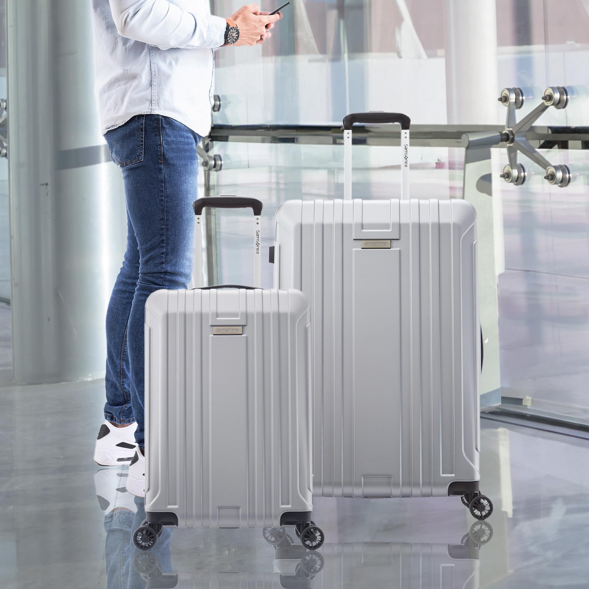 Samsonite Hardside Spinner Wheel Luggage, Midnight Navy, 2-Piece Set