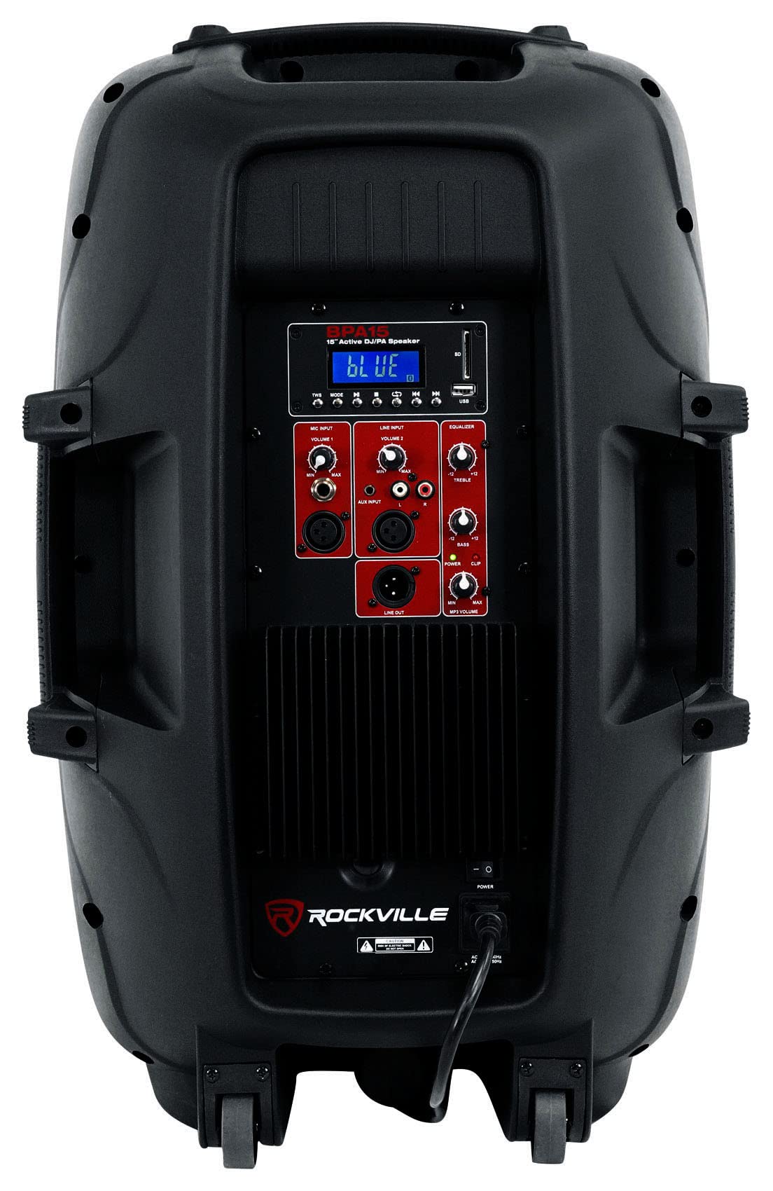 Rockville Professional Powered Active 800w DJ PA Speaker w Bluetooth, 15 inch (BPA15), Black