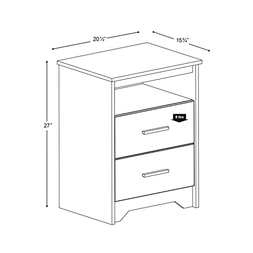 Prepac Coal Harbor Contemporary Tall Nightstand Side Table with 3 Drawers and Open Shelf, Functional Bedside Table 15.75" D x 20.5" W x 27" H, Black, BCH-2250