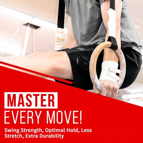 Reisport Men's Protec Hyper Buckle High Bar Grips, X-Small, Small, Medium, Large, Gymnastic Grips, Triple Strength Leather With Kevlar, Less Stretch, Safe Grip, Men And Boys Gymnastics Training