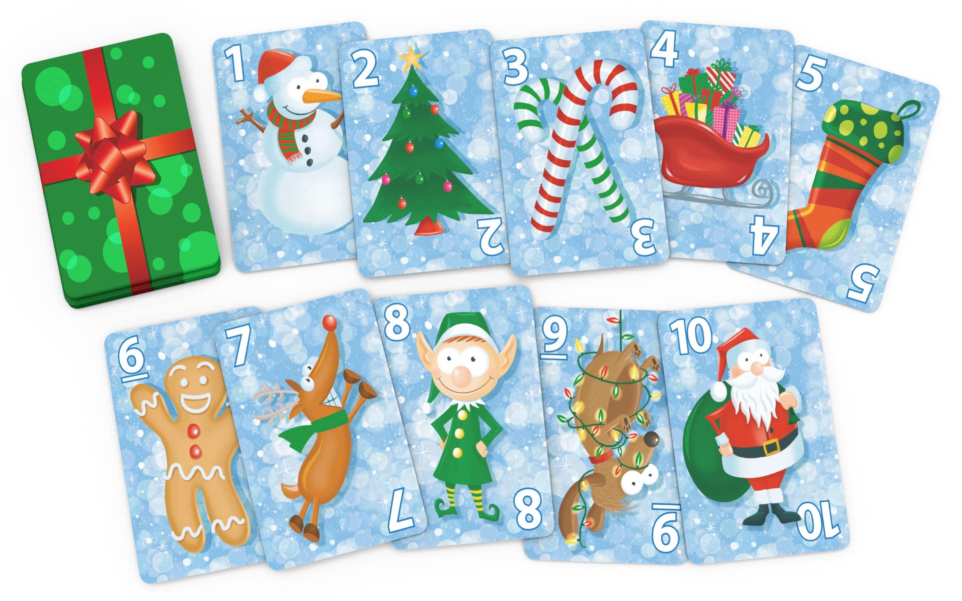 Santa Claus GO FISH Card Game - Christmas Gift for Kids 4-8 - Matching, Slap Jack & Old Maid Using Same Deck