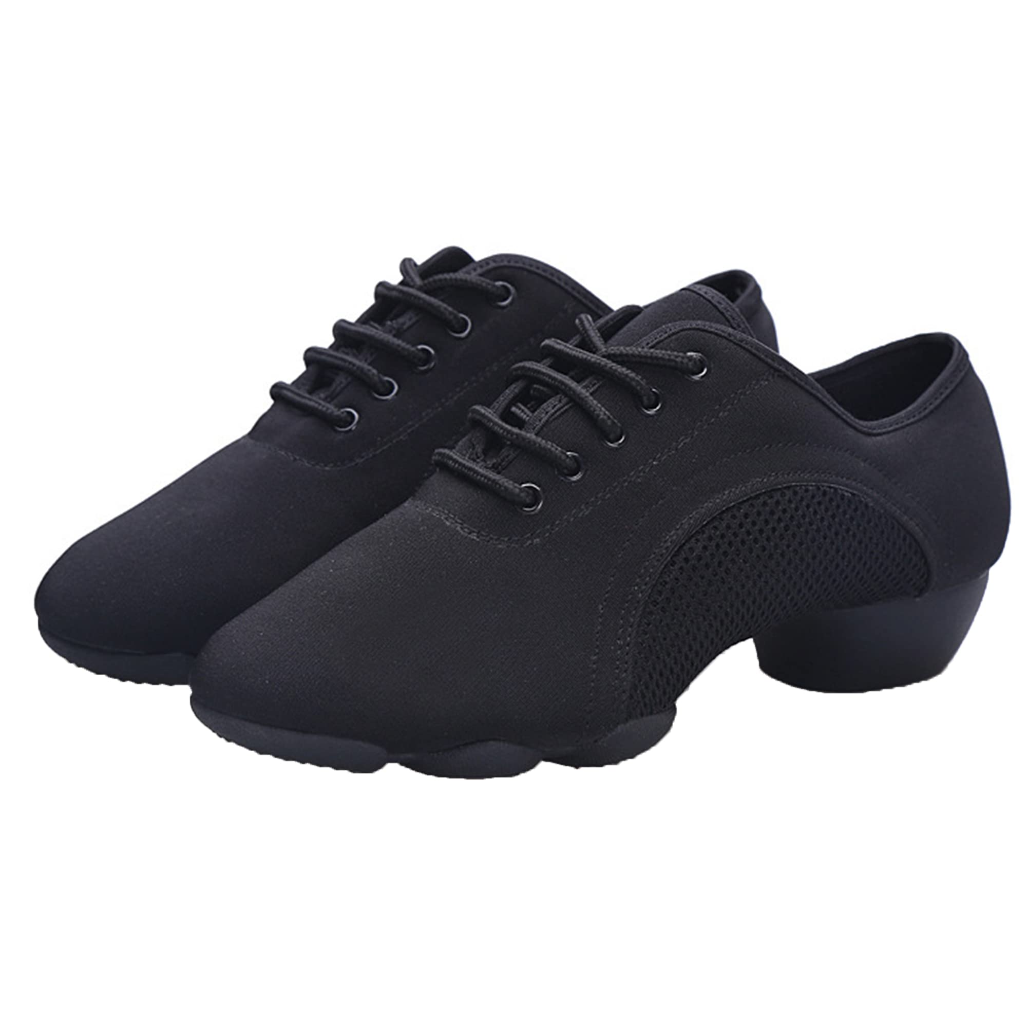 Women's Latin Dance Shoes Professional Outdoor Rubber Sole Dance Shoes Split Sole Comfortable,Black,9