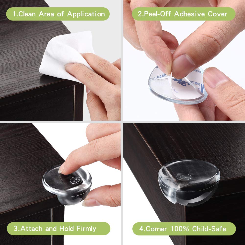 Safety Corner Protectors Guards 20 Pack Large Clear Table Corner Guards to Prevent Child Injuries Pefect Anti-Collision for Baby Safety