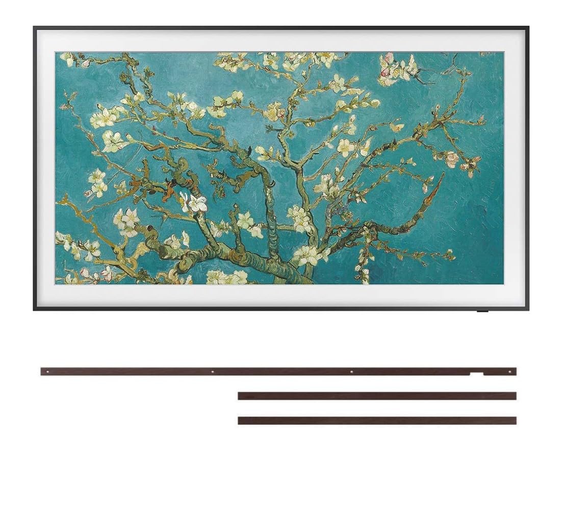 SAMSUNG QN85LS03BAFXZA 85" The Frame 4K UltraHD Smart QLED TV with a VG-SCFA85BWB 85" The Frame Customizable Bezel - Modern Brown (2022)