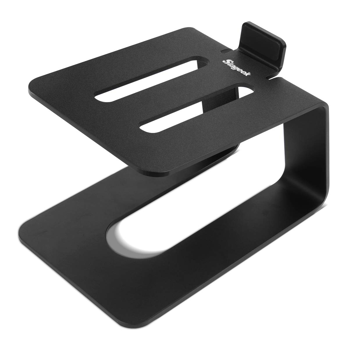 Stageek Aluminum Desktop Speaker Stands, Pair, Universal Desk Stand for Small, Medium Bookshelf Computer Speakers, Black