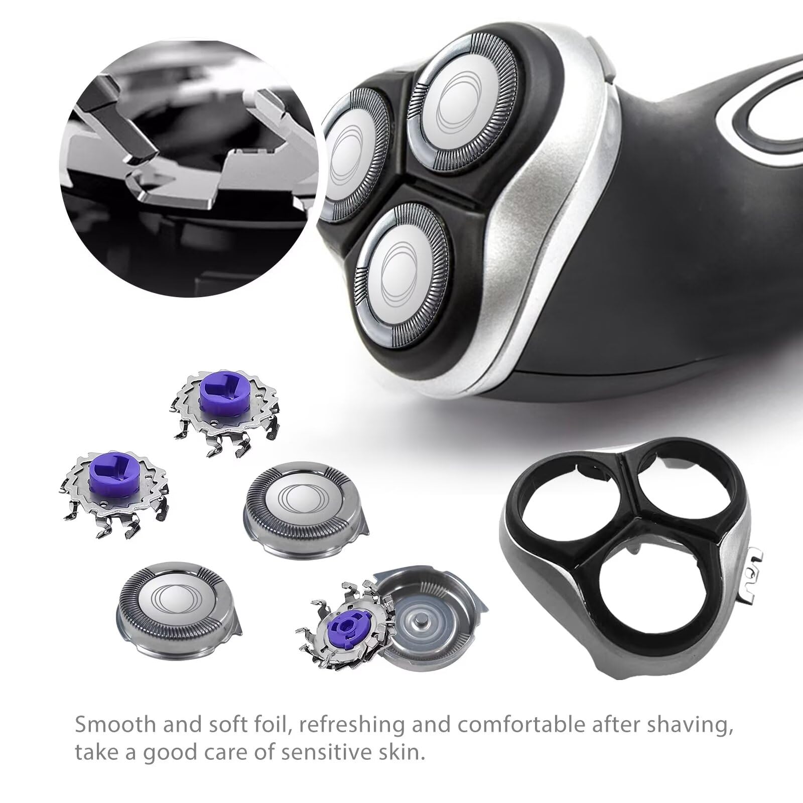 Replacement Complete Head Assembly for Replacing Philips Norelco AT750, AT751, AT752, AT753, AT790, AT810, AT811, AT814, AT815, AT890, AT893, PT710, PT715, PT725, PT730, PT734, PT735, PT860, PT861