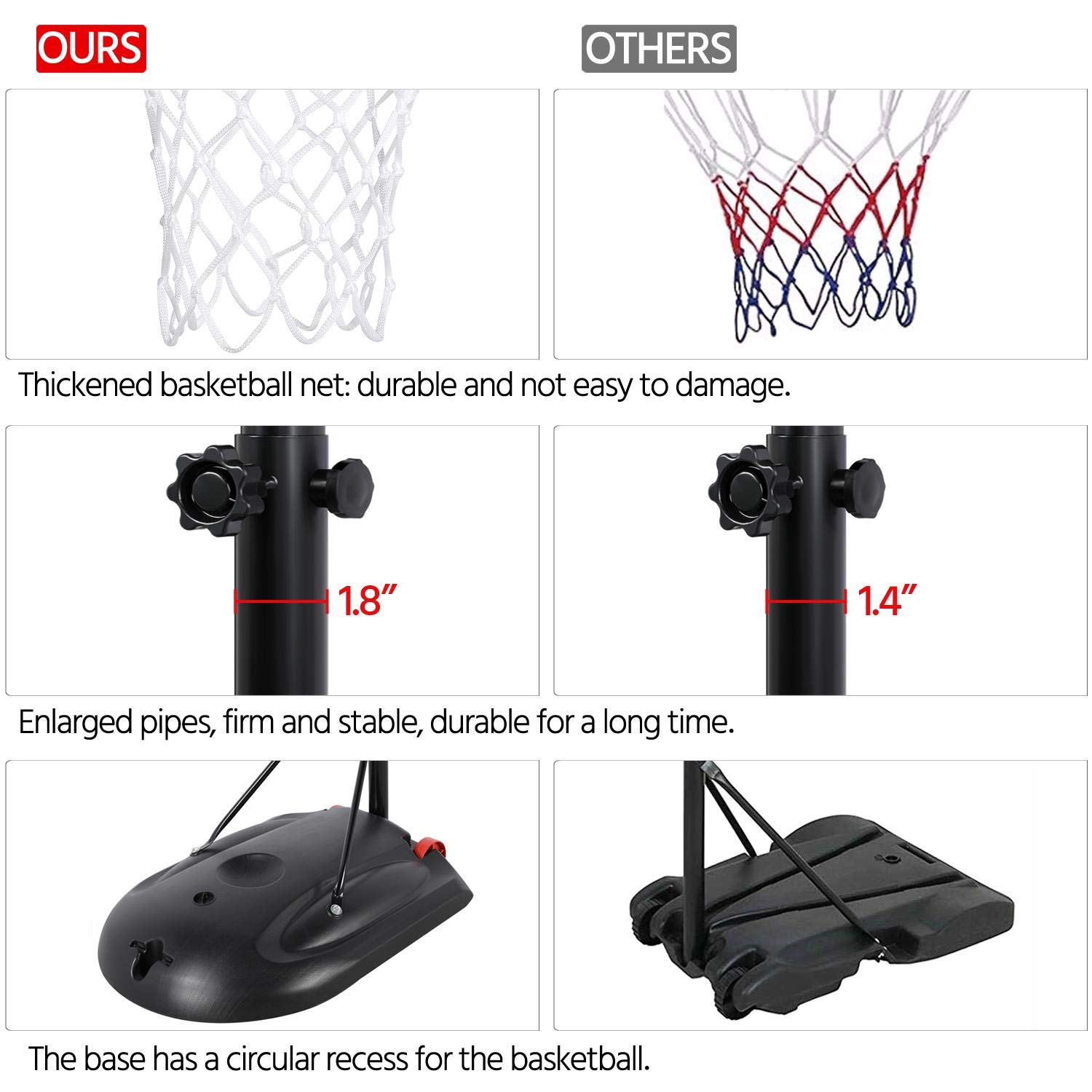 Yaheetech 32" Youth Portable Basketball Hoop 7-9ft Adjustable Height Basketball Stand Backboard System for Indoor Outdoor w/Wheels