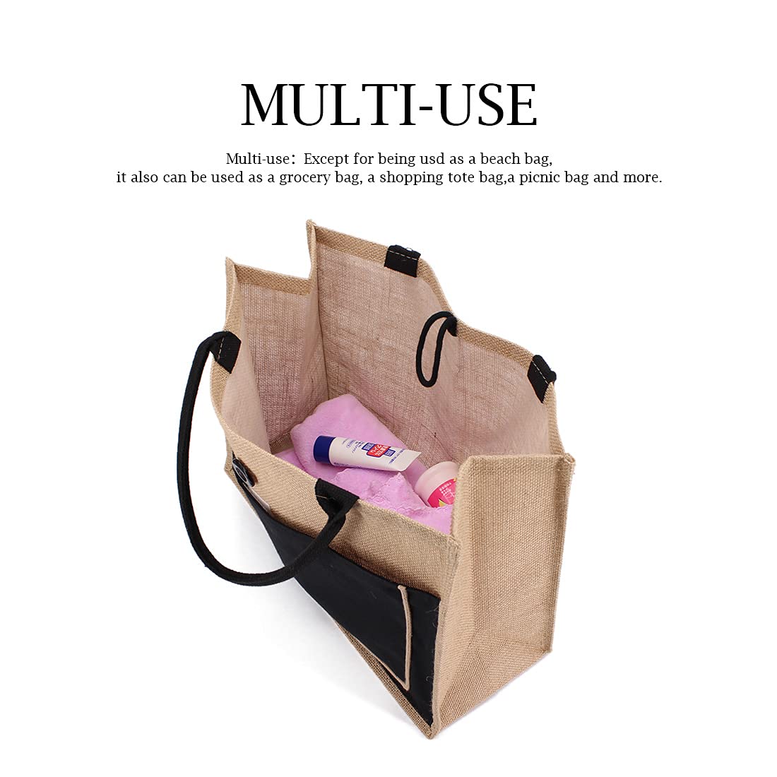 TANOSII Straw Beach Bag For Women Jute Handbag Handmade Woven Tote Bag With Tassel Colorful Large