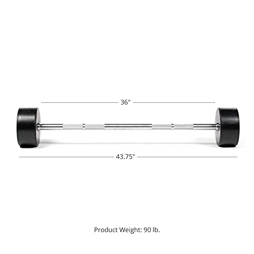 Titan Fitness Straight Rubber Fixed Barbell 90 lb.