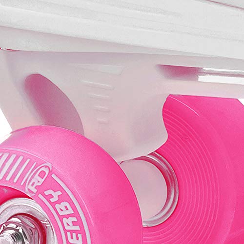 Roller Derby U324G-04 Girls Roller Star 350 Quad Skate, Size 4, White/Pink