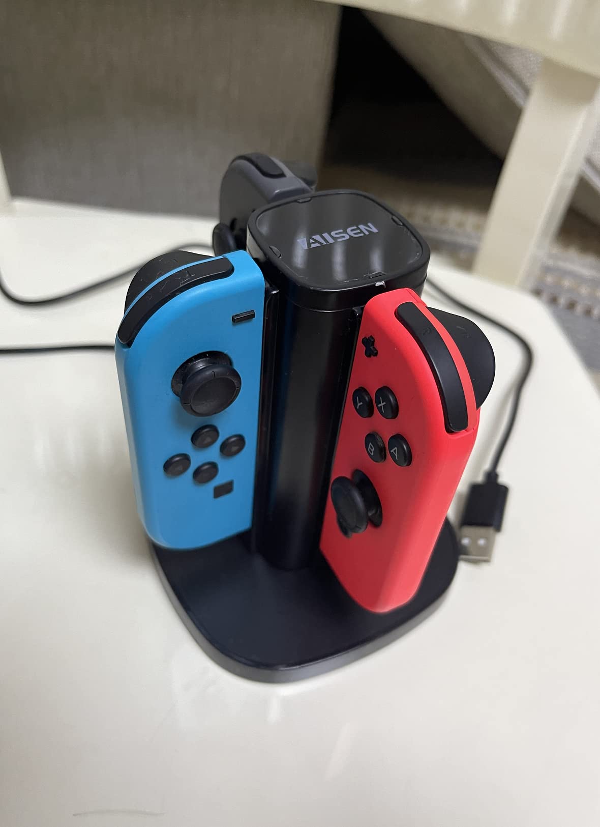 Switch Joy Con Charger Station Fast Charging Dock for Nintendo Switch by GameWill(Black)