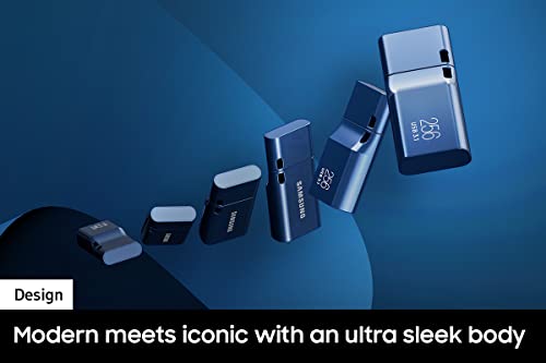 Samsung Type-C™ USB Flash Drive, 128GB, Transfers 4GB Files in 11 Secs w/Up to 400MB/s 3.13 Read Speeds, Compatible w/USB 3.0/2.0, Waterproof, 2022, Blue, MUF-128DA/AM