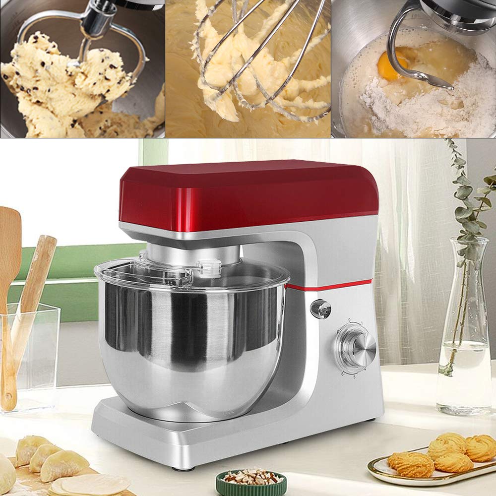 Stand Mixer, 7L Six Speed Kneading Machine Household Commercial Electric Food Mixer Dough Mixer Egg Beater with Dough Hook 1200W