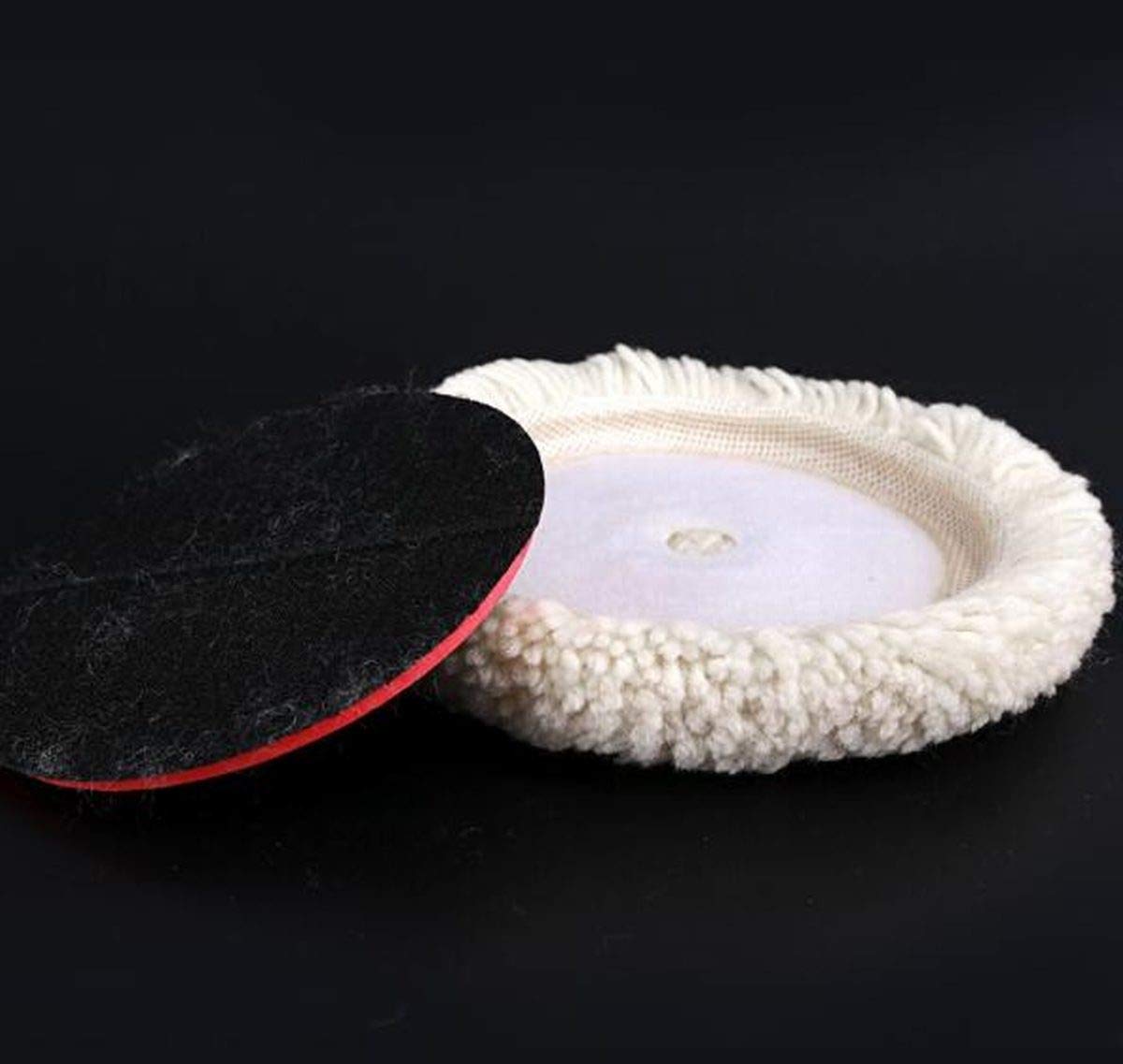 Sisha-A Wool Polishing Pads, 2 Pack 7" Buffing Pads with Hook and Loop Back for Compound, Cutting & Polishing, 100% Natural Wool, Thick and Aggressive