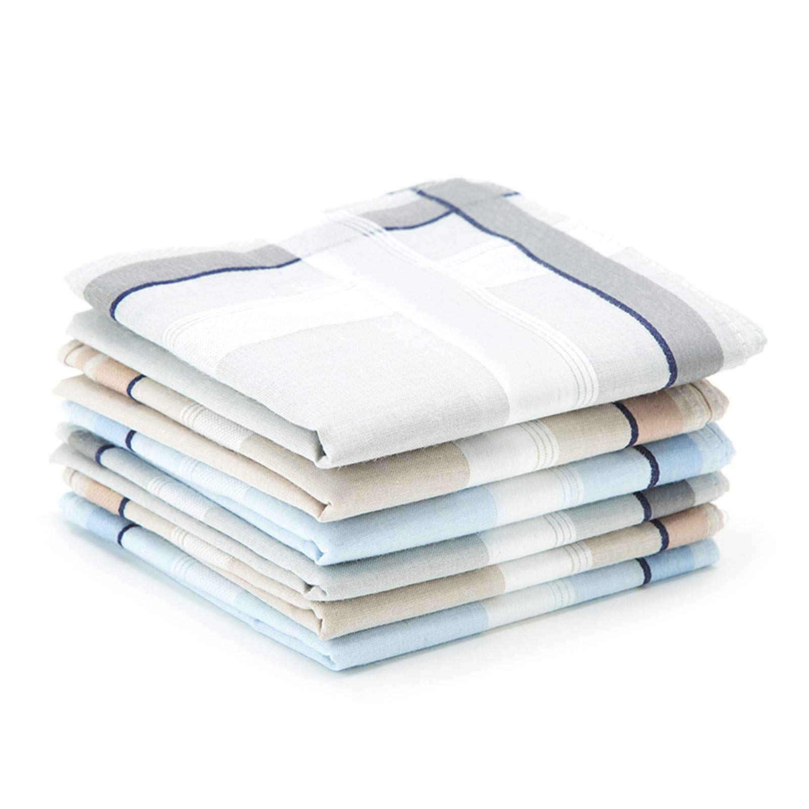 Selected Hanky 100% Cotton Men's Handkerchief 6 Piece Gift Set