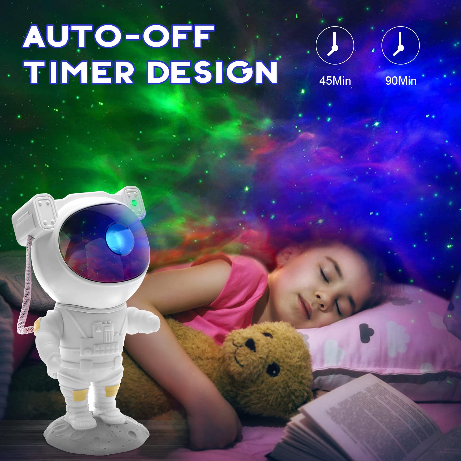 Star Projector Galaxy Light,LUXONIC Ocean Wave LED Starry Night Light Projector Built-in Bluetooth Speaker Galaxy Light Projector for Bedroom & Kids Children Baby Gift