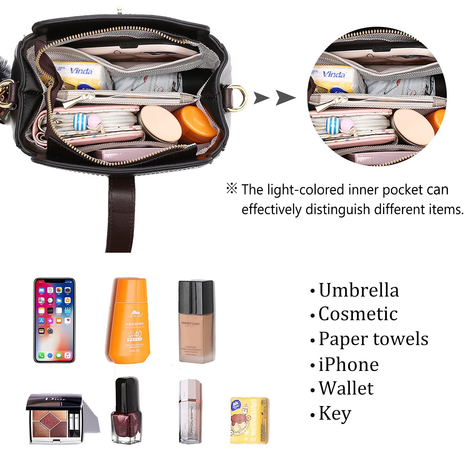 TcIFE Small Crossbody Purses and Handbags for Womens Mini Messenger Shoulder Cross Body Bags