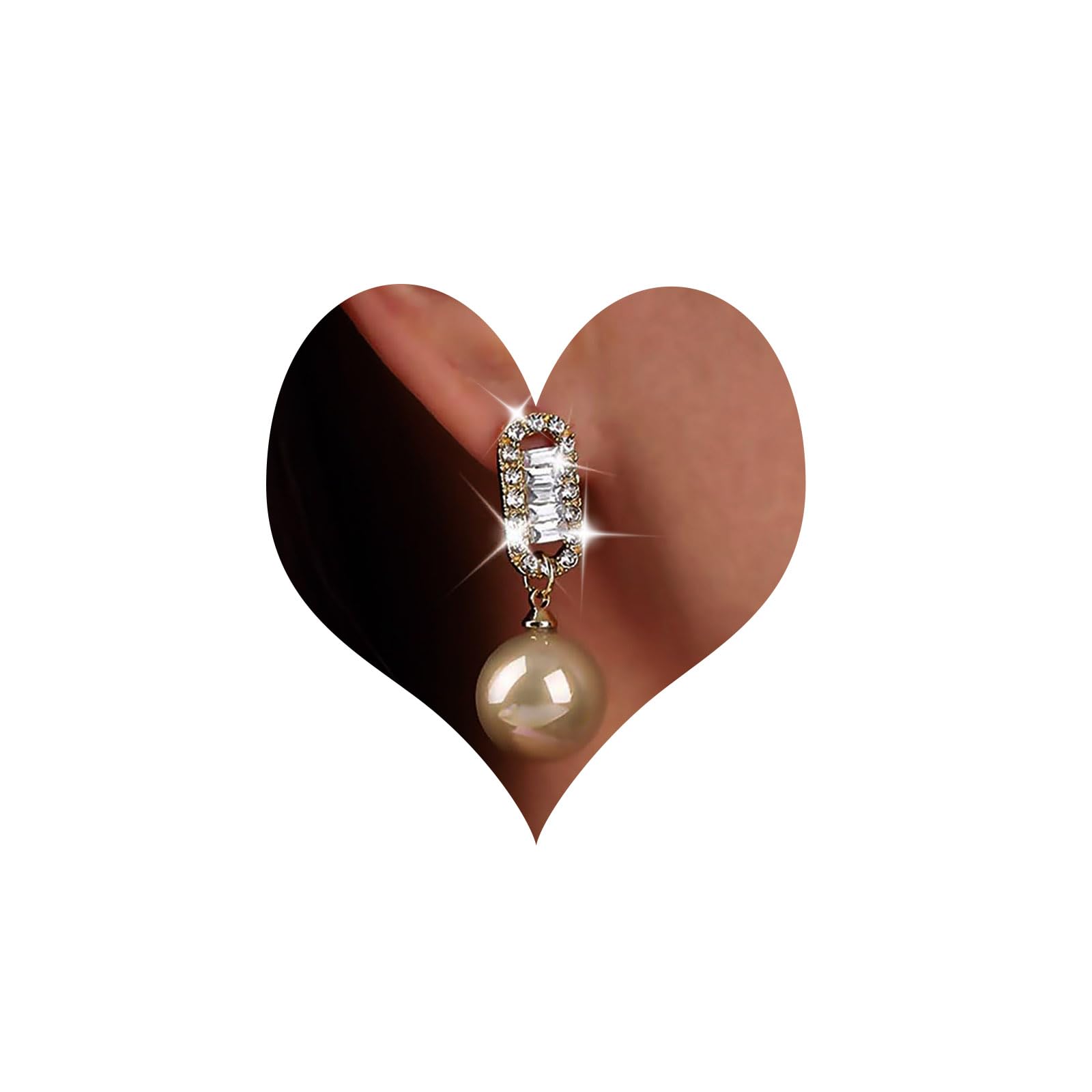 Sttiafay Vintage Crystal Pearl Earrings Gold Pearl Drop Earrings Cz Rhinestone Stud Earrings Pearl Bridal Earrings Jewelry for Women and Girls
