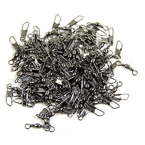 WRLRUILIAN Fishing Accessories 100 PCS Fishing Connector Connecting Rod Solid Ring Buckle Connector Clip Stainless Steel Fish Hook Interlock Fishing Tools (Size : 10#)