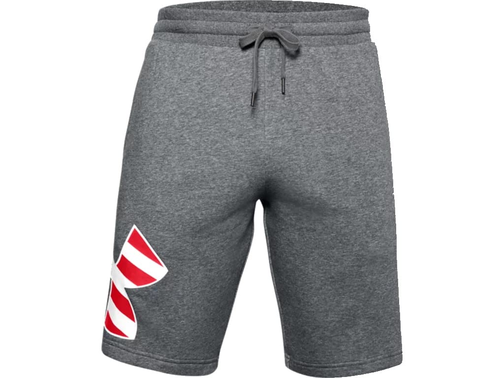 Under Armour Men's UA Freedom Rival Big Flag Logo Shorts - 1360442-012 - Pitch Gray Medium Heather - M