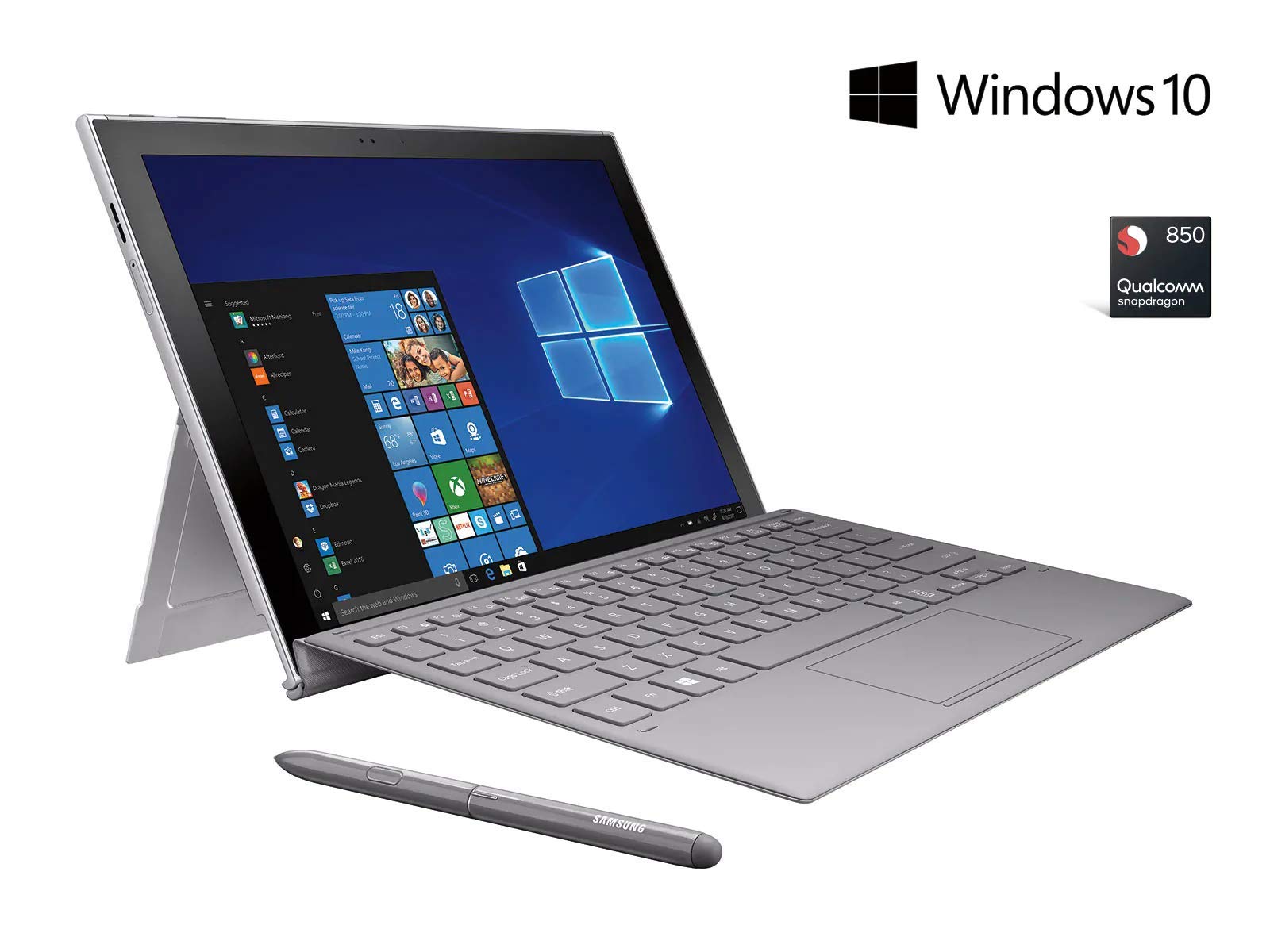 Samsung Galaxy Book 2 ATT Sm-w737a Silver Qualcomm Snapdragon 850 1.7GHz 4GB 12inch 128GB SSD (Renewed)