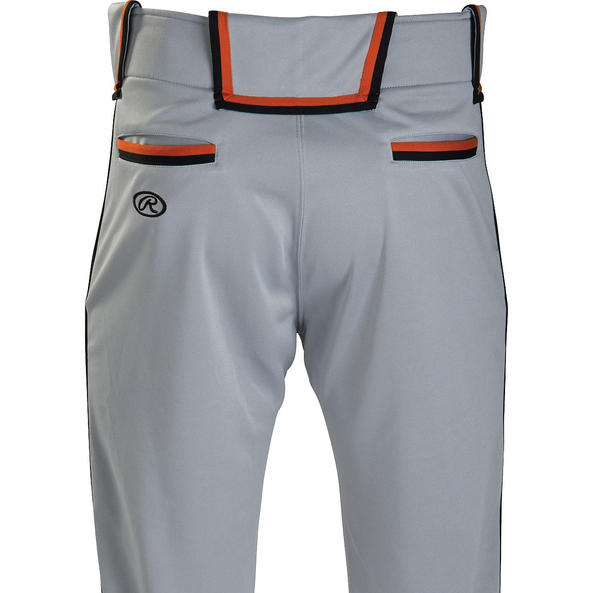 Rawlings Sporting Goods Mens Semi-Relaxed Pant with Braid, Grey/Scarlet/Black, 2X