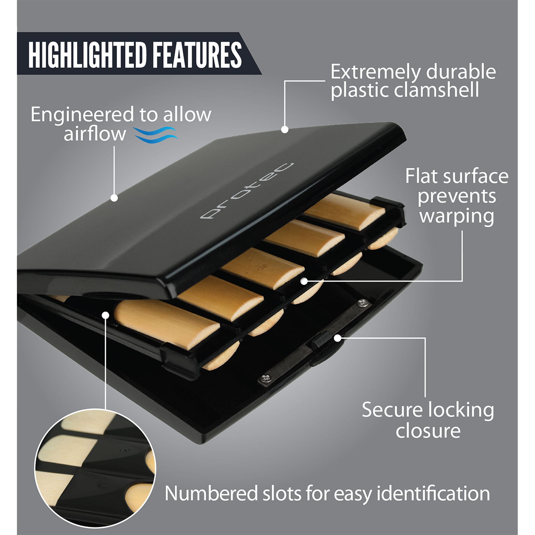 Protec Alto/Tenor Saxophone Reed Case (Black)
