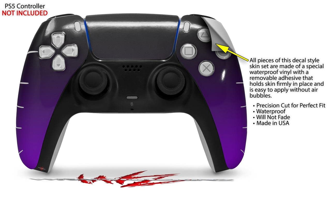 WraptorSkinz Skin Wrap compatible with Sony PS5 DualSense Controller Smooth Fades Purple Black (CONTROLLER NOT INCLUDED)