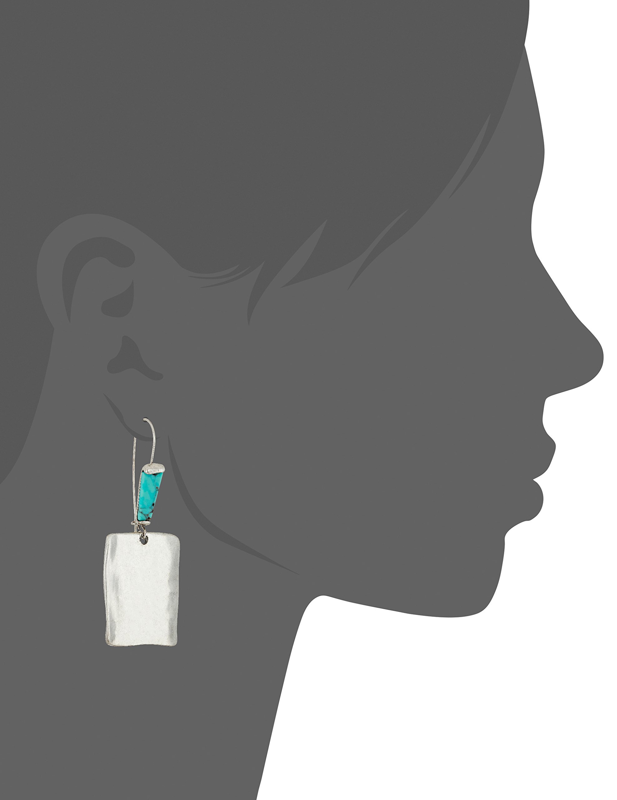 Robert Lee Morris Soho Womens Square Turquoise Stone Dangle Earrings, Turquoise/Silver 5