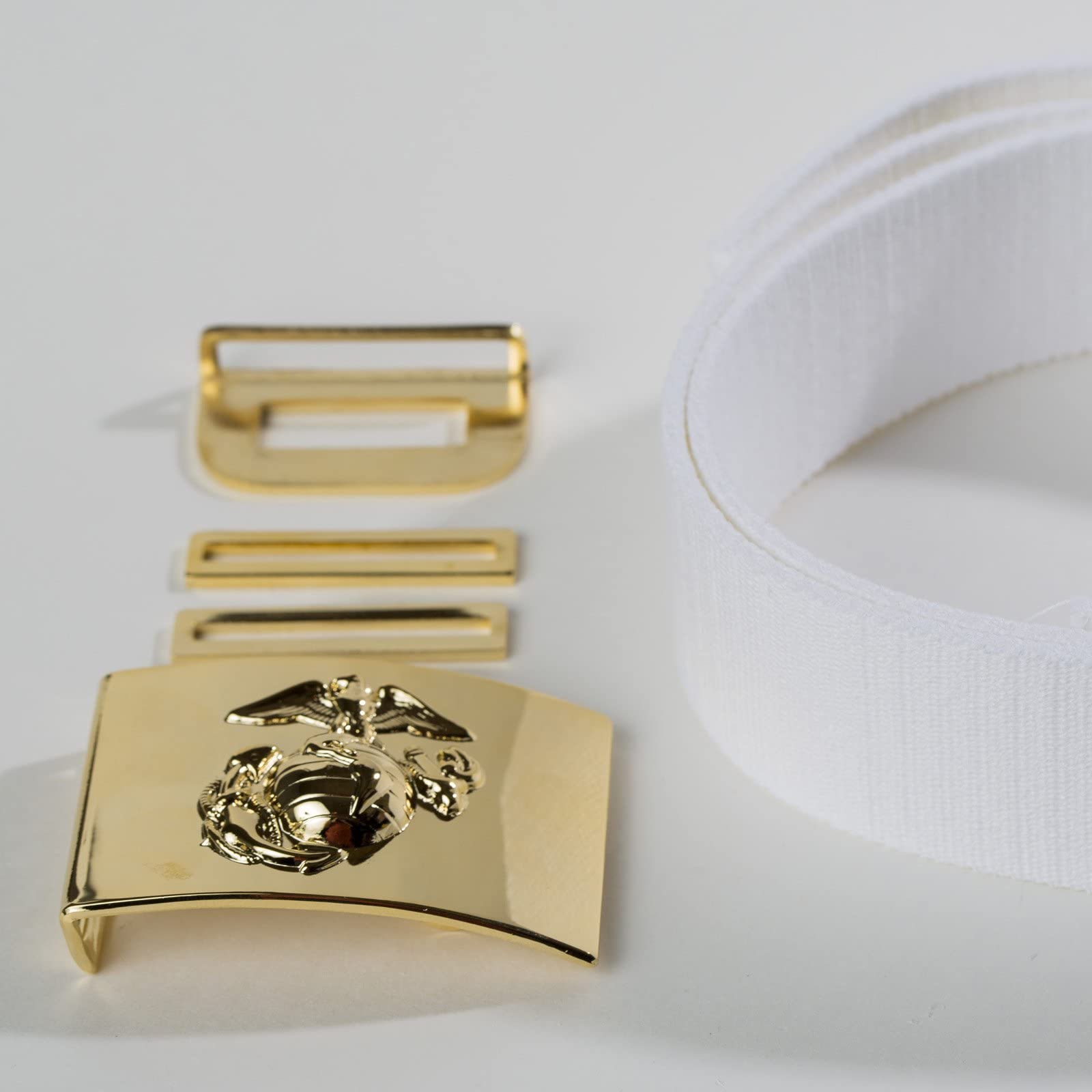 USMC NCO Buckle with White Belt