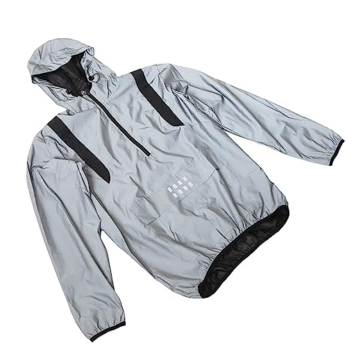 Reflective Jacket, Breathable Waterproof Super Bright Cycling Jacket Packable for Climbing for Hiking (XL)