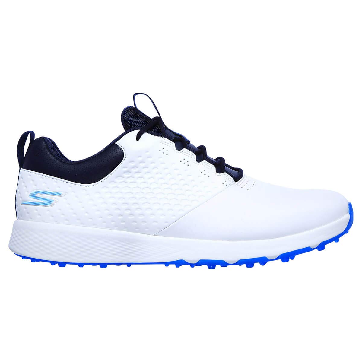 Skechers mens Elite 4 Waterproof Golf Shoe, White/Navy, 9 Wide US