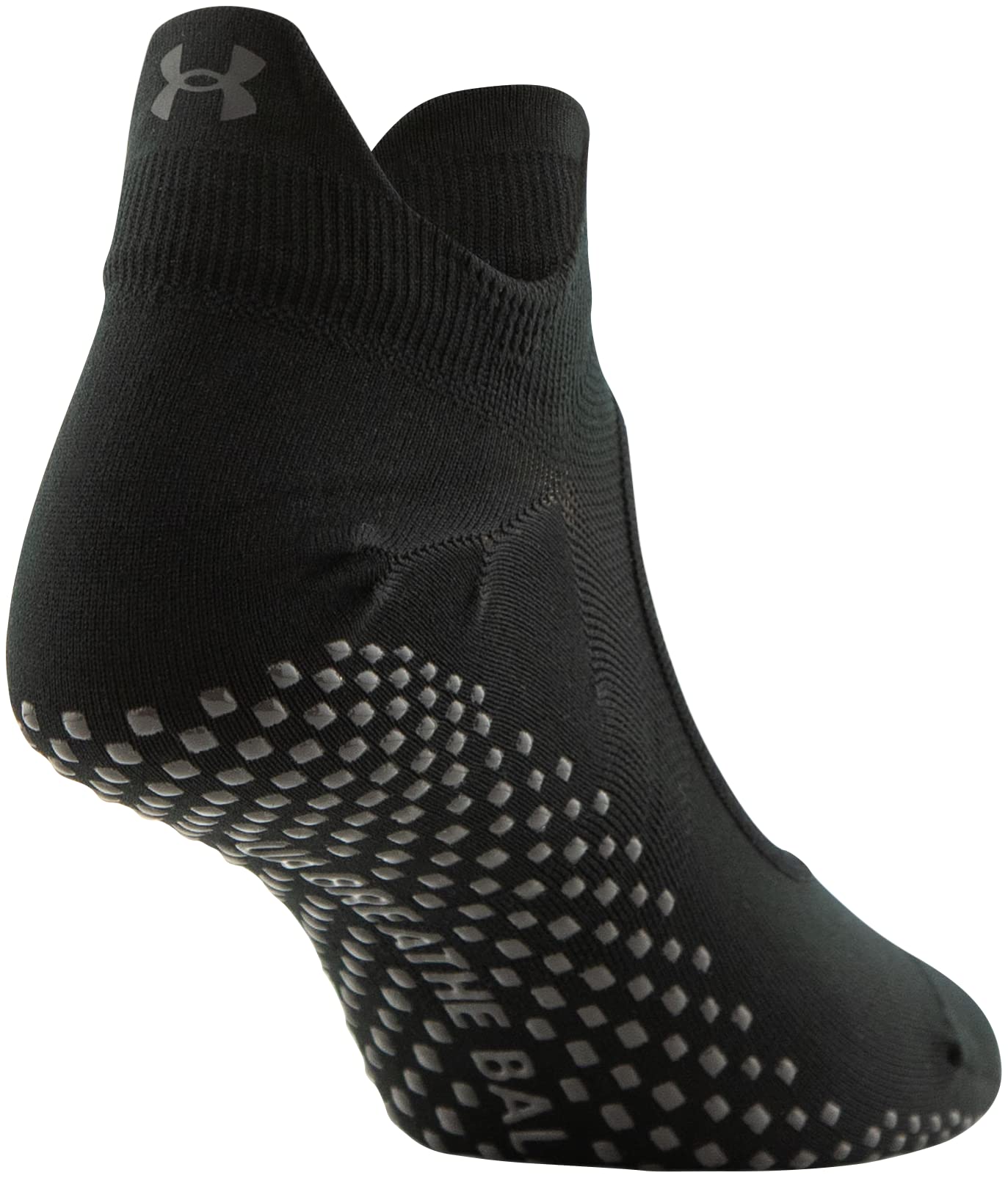 Under Armour Women's Breathe Balance No Show Socks, 2-Pairs, Black, Medium