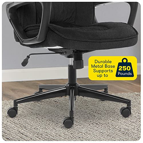 Serta Style Hannah I Office Chair, Comfort Black Microfiber,