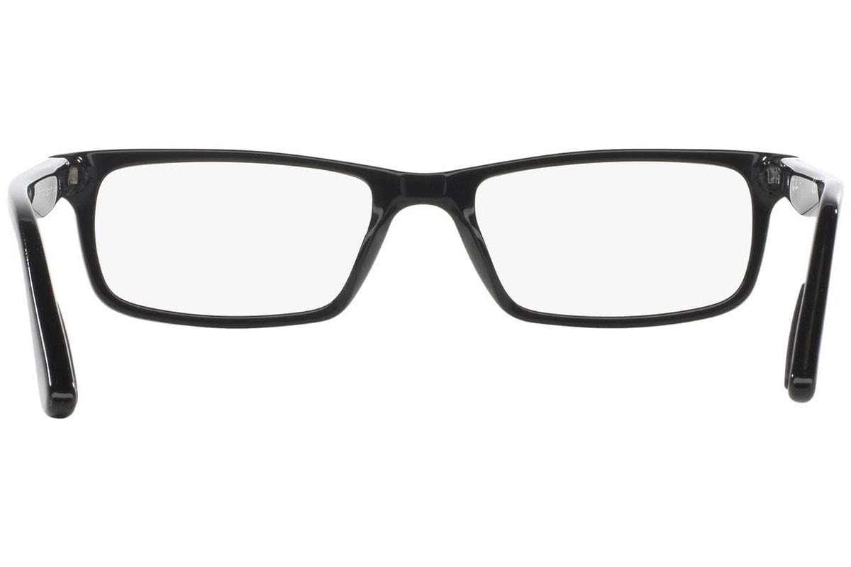 Ray-Ban RX5277 Rectangular Prescription Eyeglass Frames, Black/Demo Lens, 52 mm