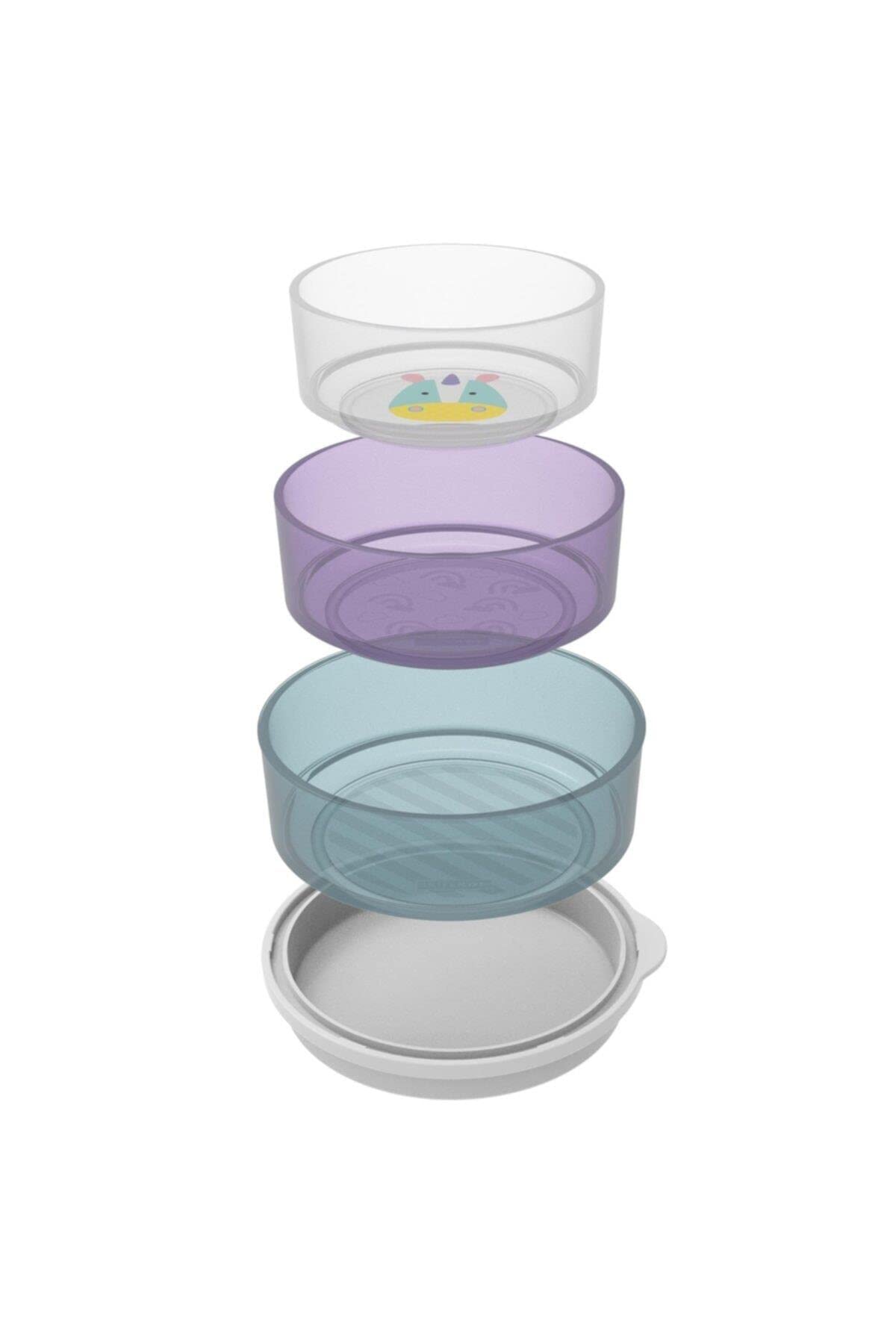 Skip Hop Non-Slip Baby Bowls, Zoo Smart Serve, 3 Pack Bowls & 1 Lid, Unicorn
