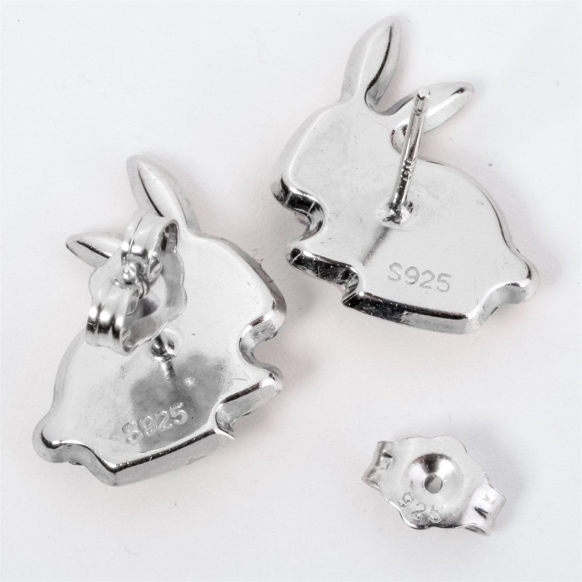 Szxc Easter Bunny Stud Earrings 925 Sterling Silver Crystal Jewelry for Women