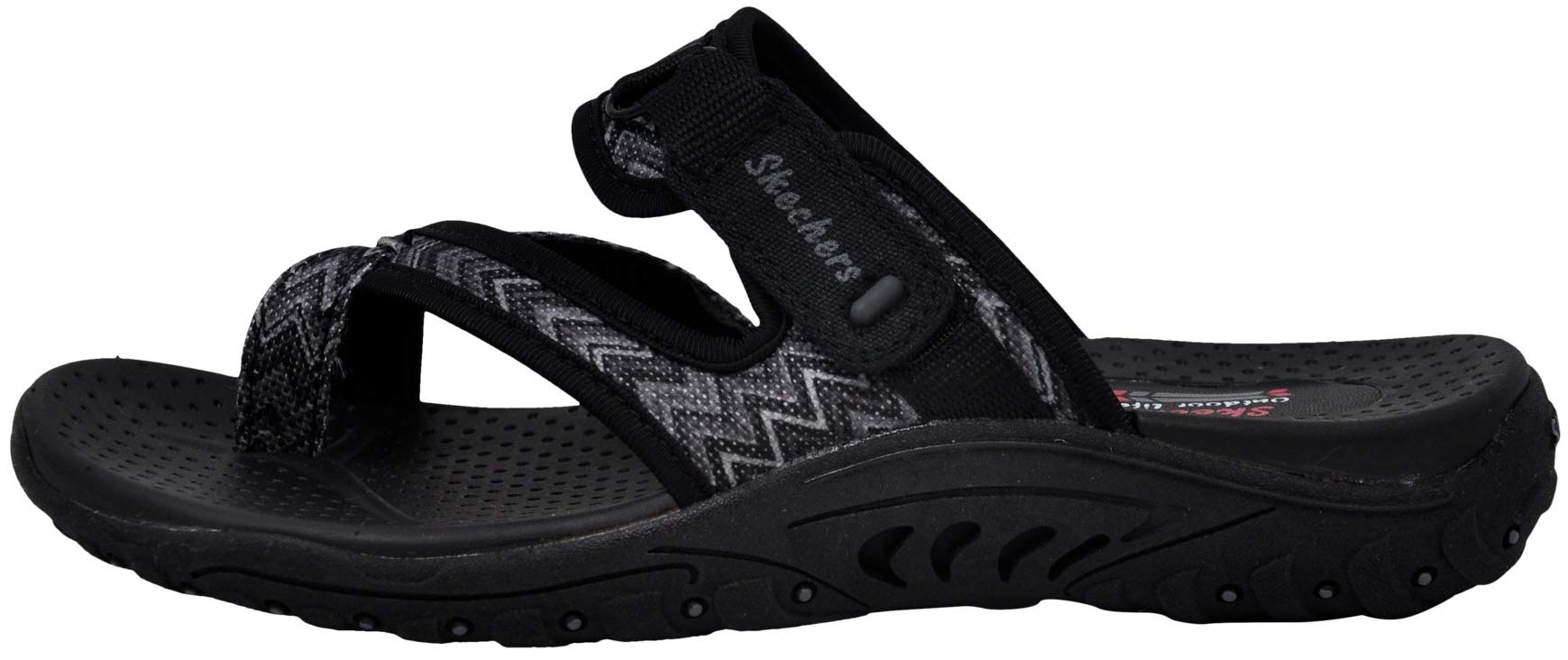 Skechers Cali Women's Reggae Zig Swag Flip Flop, Grey/Multi, 7 M US, gray