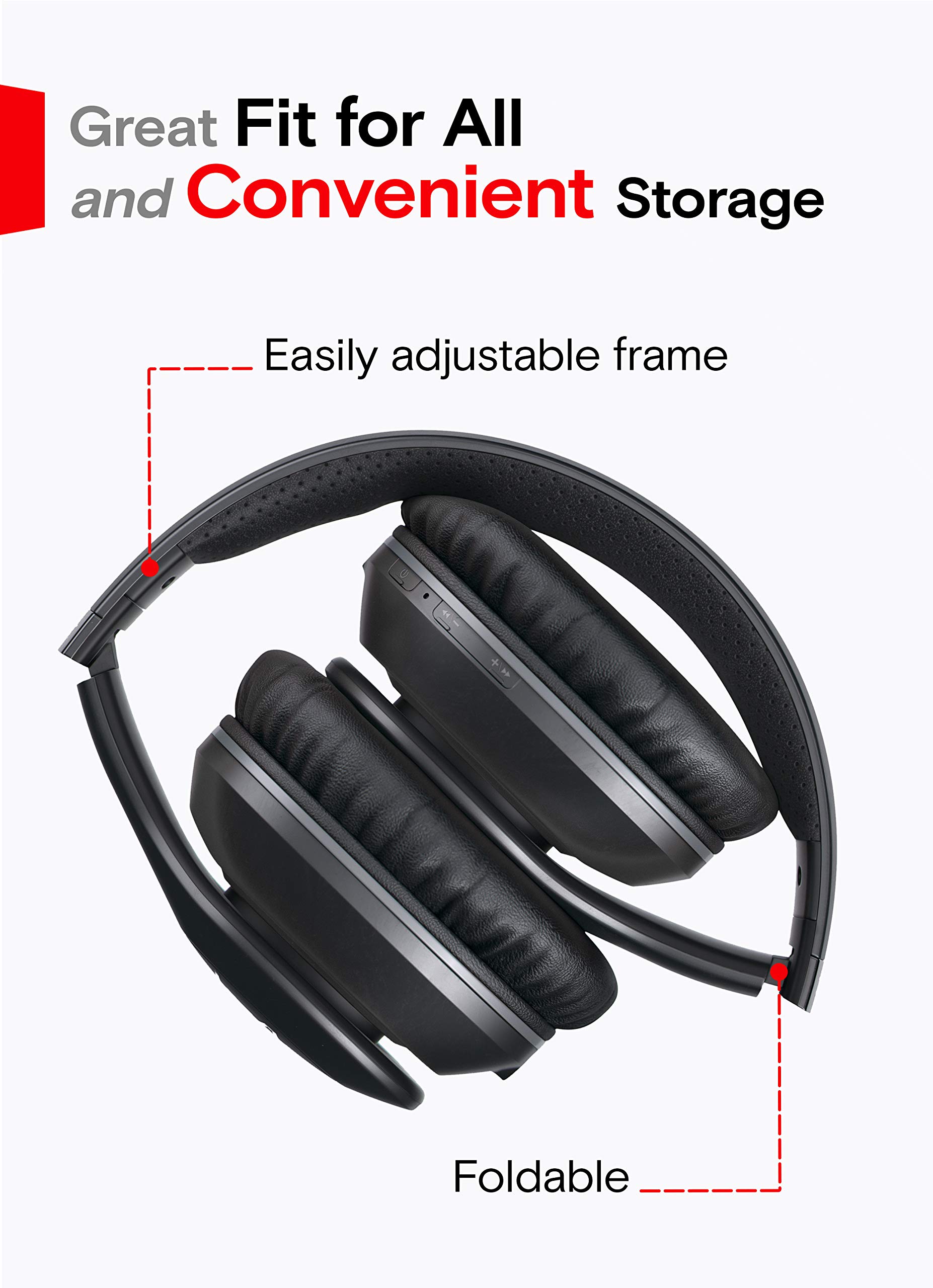 Symphonized 90% Noise Cancelling Over Ear Headphones Wireless β Bluetooth Headphones Over The Ear with Microphone, Cordless Headphones, Over Head Headphones Wireless Bluetooth, Blue Tooth Head Phones