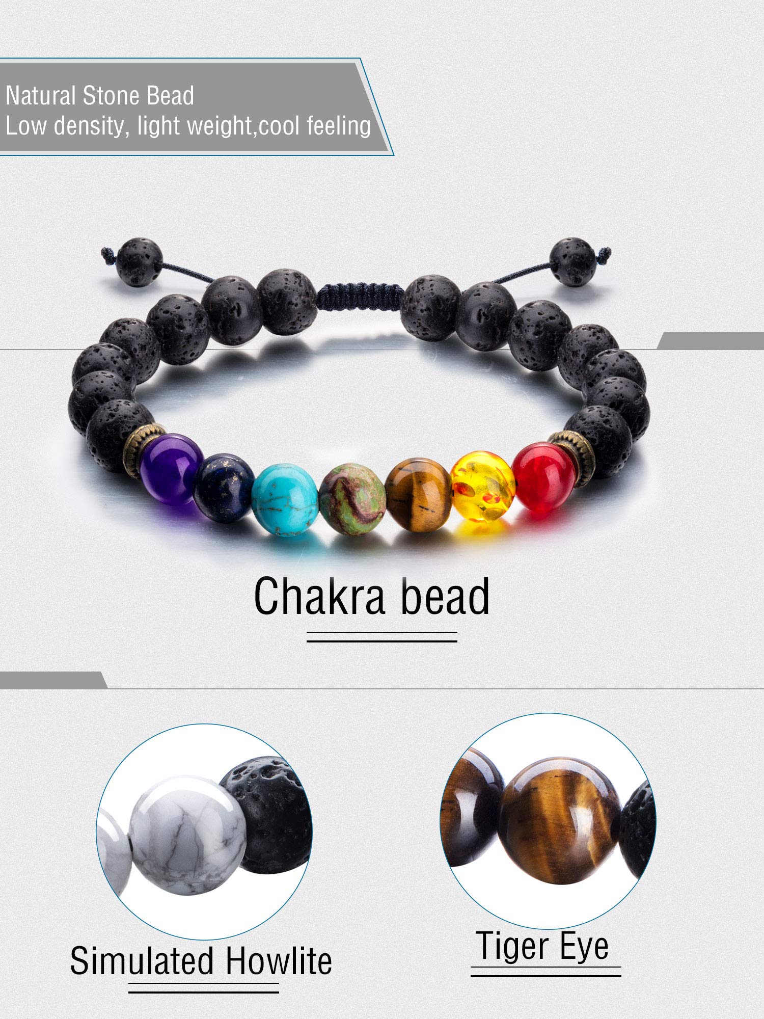 Tatuo Essential Oil Bracelet for Men Valentine's Day Birthday Gifts Diffuser Stone Lava Beads Bracelets for Aromatherapy